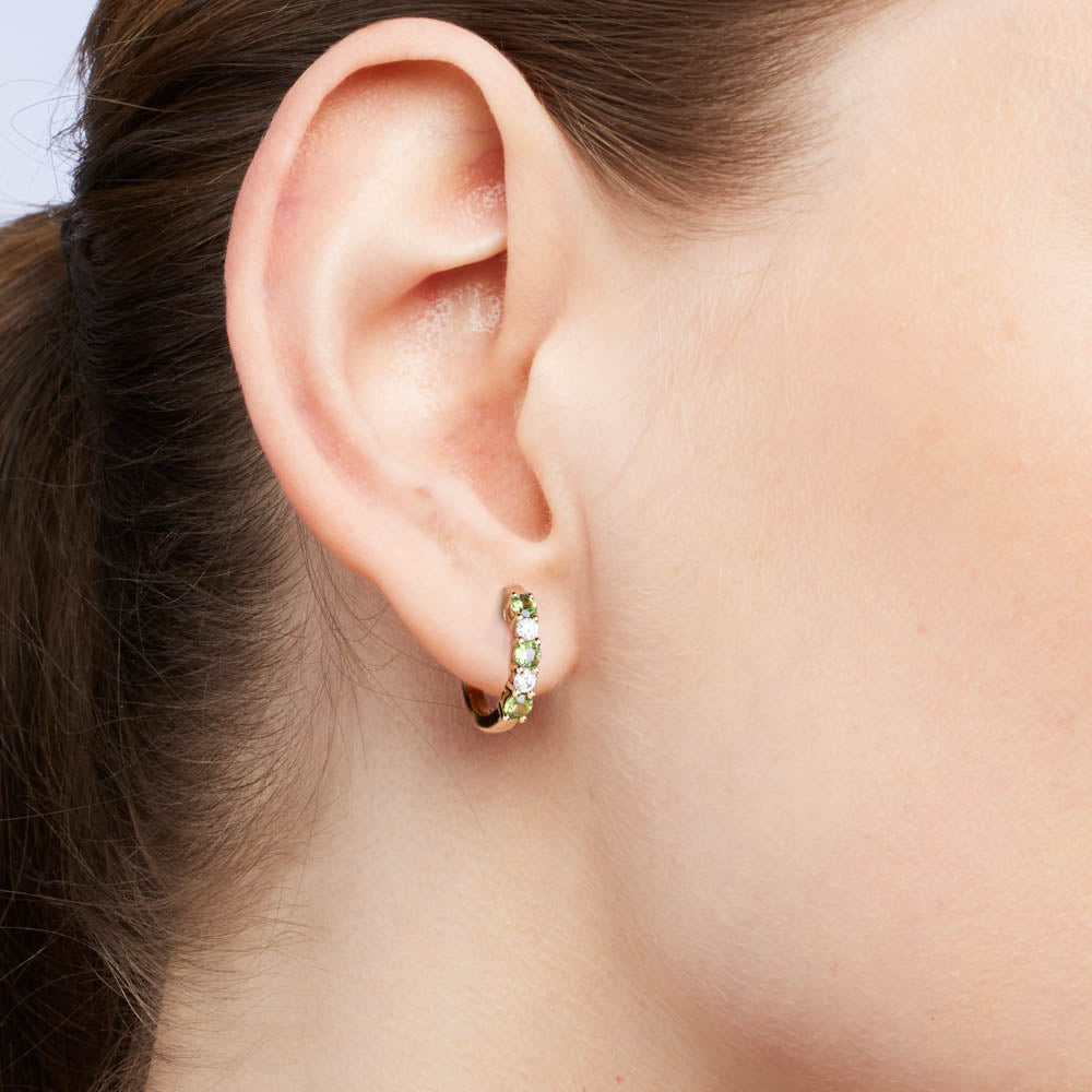 Angelica Green Round Shape 18ct Yellow Gold Earrings – SDE-RDHSYG004 ...