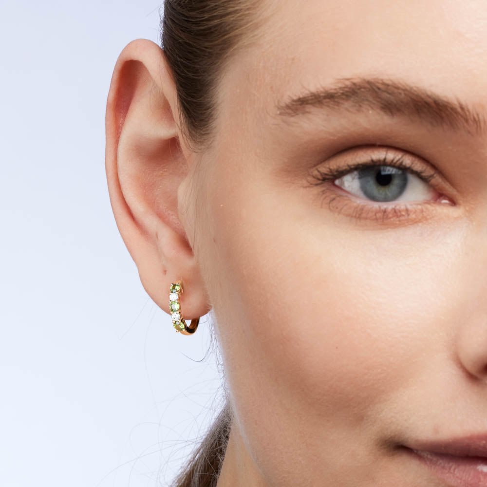 Angelica Green Round Shape 18ct Yellow Gold Earrings – SDE-RDHSYG004 ...